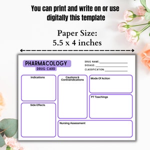 Pharmacology Drug Card Template | Nursing Pharmacology | Printable Drug ...