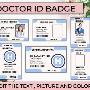 Editable Hospital Staff ID | Doctor ID Badge | Doctor Badge Id ...