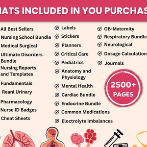 Nursing School | Whole Bundle Shop | Nursing Study Guide | Nclex Study ...