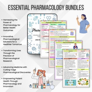 Pharmacology Bundle Hyperlinked 100+pages With Flashcards, Stickers ...
