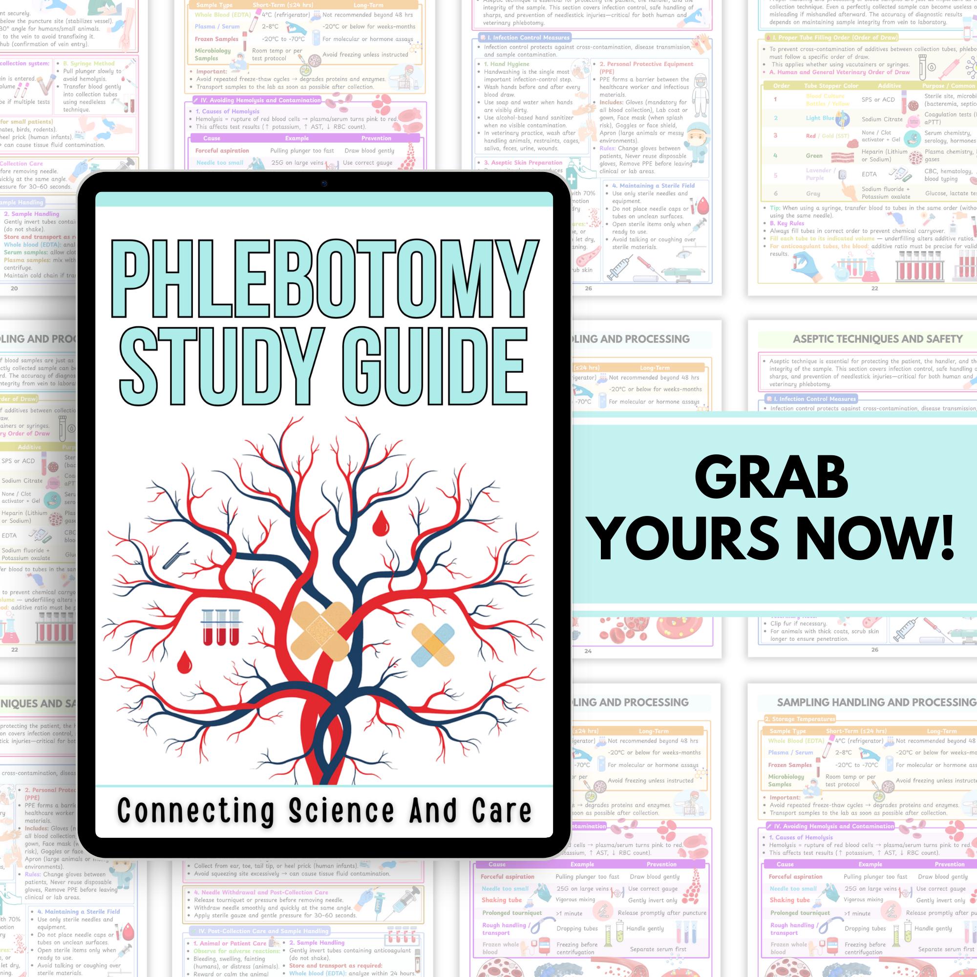 Phlebotomy Study Guide Physical Book | Blood Draw & Nursing Study Aid ...