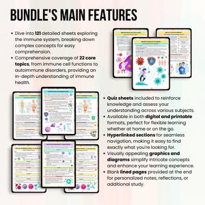Immune System Notes Hyperlinked With Flashcards or Stickers | Nursing ...