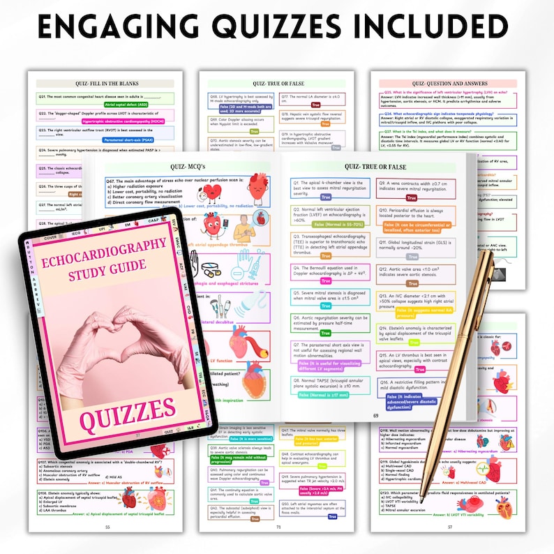 Echocardiography Study Guide Physical Book | Echo Student Resource ...