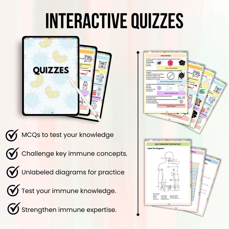 Immune System Notes Hyperlinked With Flashcards or Stickers | Nursing ...