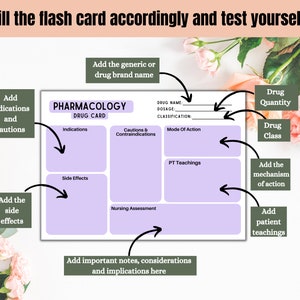 Pharmacology Drug Card Template Nursing Pharmacology Printable Drug ...