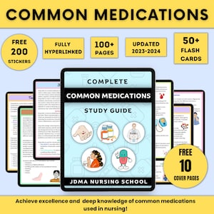 Common Medications Bundle Flashcards and Stickers Medication ...