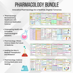 Pharmacology Bundle Hyperlinked 100+pages With Flashcards, Stickers ...