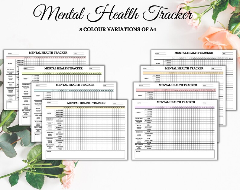 Mental Health Tracker Printable Tracker Tracker Template - Etsy