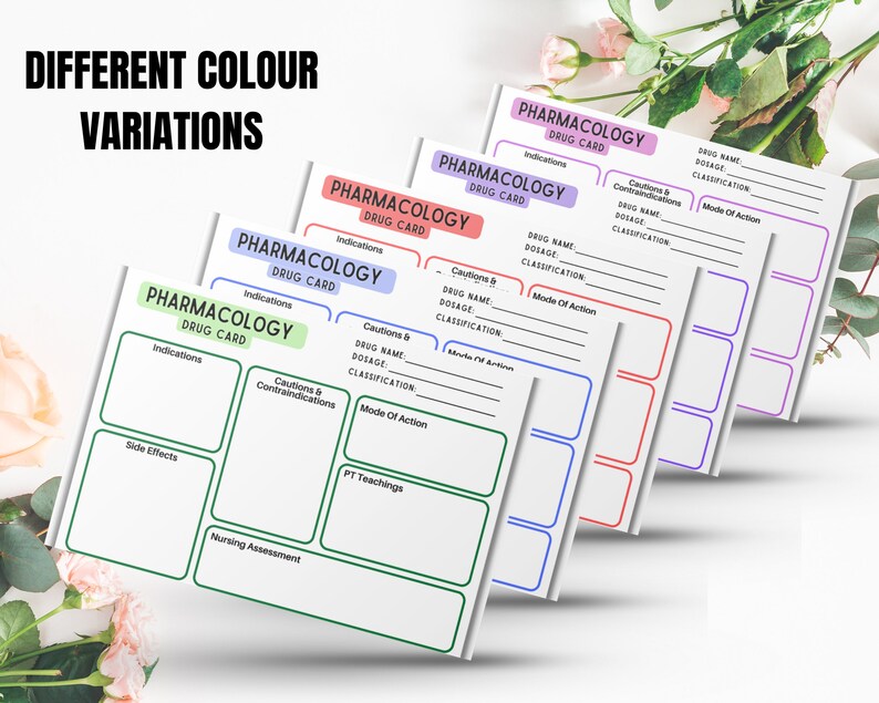 Pharmacology Drug Card Template | Nursing Pharmacology | Printable Drug ...