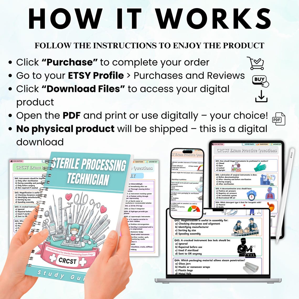 Sterile Processing Study Guide | CRCST Study Resource | 120+ Questions ...