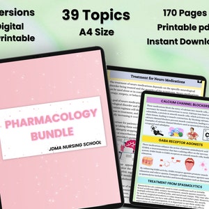 Pharmacology Bundle 170 Pages | Fully Hyperlinked & Printable PDF ...