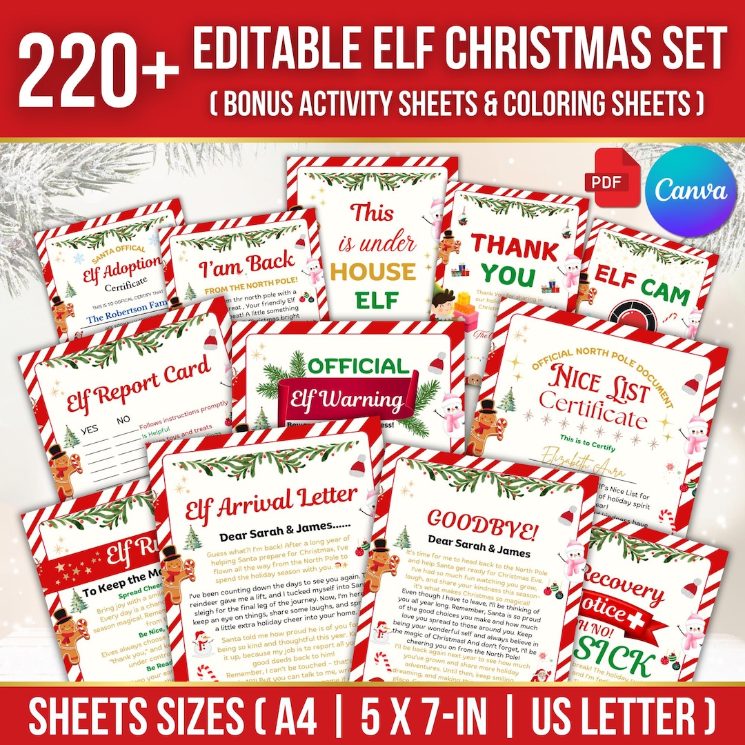 220+ Editable Elf Letter Bundle, Elf Arrival Letter, Christmas Letter ...