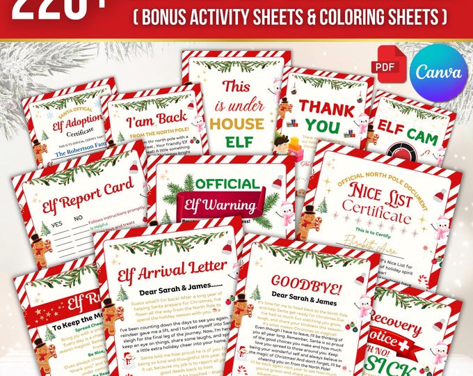 220+ Editable Elf Letter Bundle, Elf Arrival Letter, Christmas Letter ...