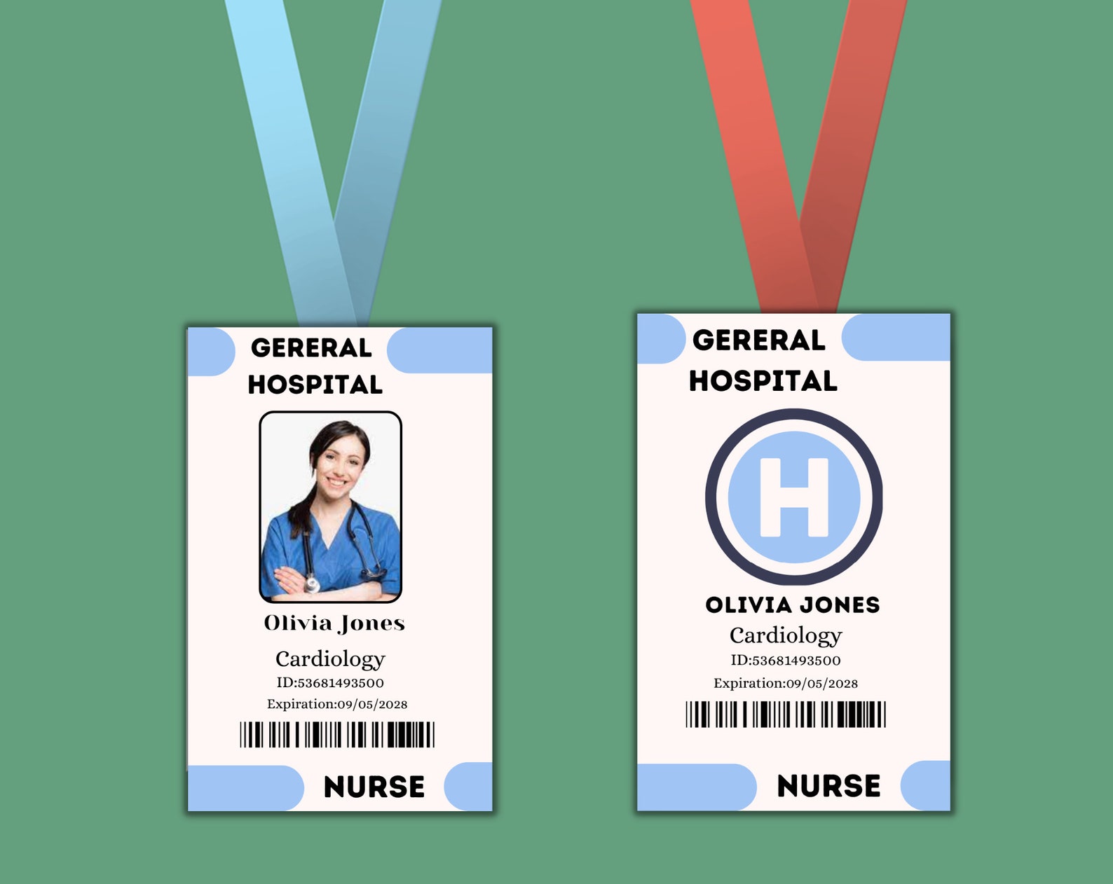 Editable Hospital Staff ID | Doctor ID Badge | Doctor Badge Id ...