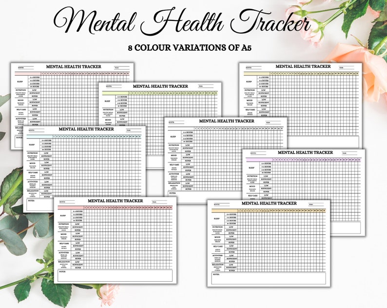 Mental Health Tracker | Printable Tracker | Tracker Template | Digital ...