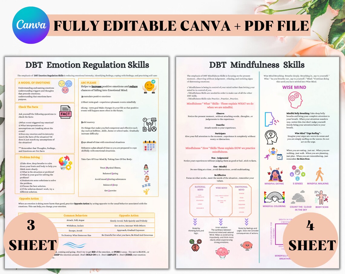 DBT Coping Skill Cards DBT Cards Printable Cards DBT - Etsy