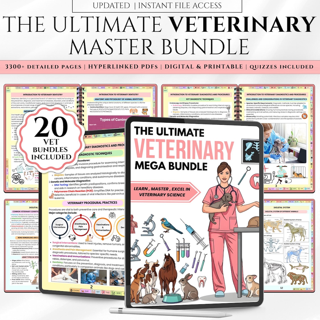 Veterinary Study Guide | Veterinary Mega Bundle | Vet Student Resources ...
