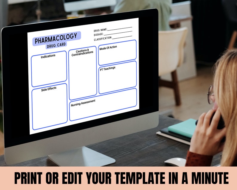 Pharmacology Drug Card Template | Nursing Pharmacology | Printable Drug ...