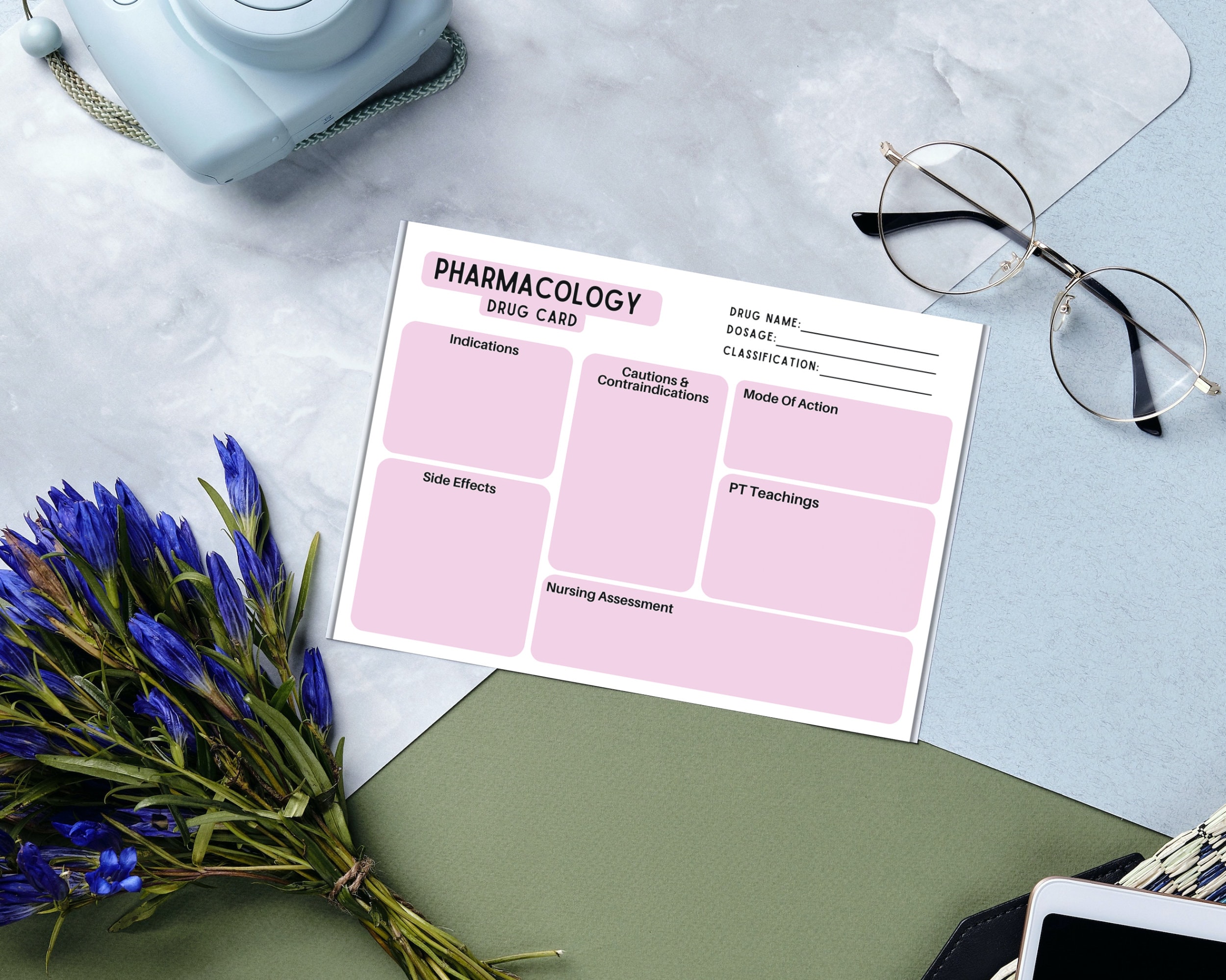 Pharmacology Drug Card Template Nursing Pharmacology - Etsy