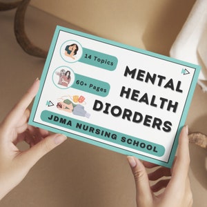 Mental Health Disorder Flash Cards 60 Pages | Study Guide | Nursing ...