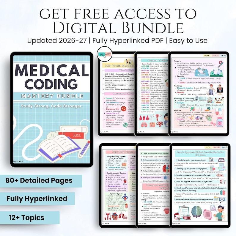 Medical Coding Study Guide Physical Book | ICD-10 CPT Coding Reference ...