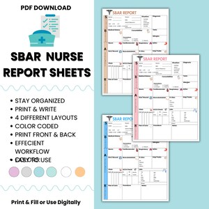 SBAR Nurse Report Sheet | Editable or Printable Nurse Report Sheet | 20 ...