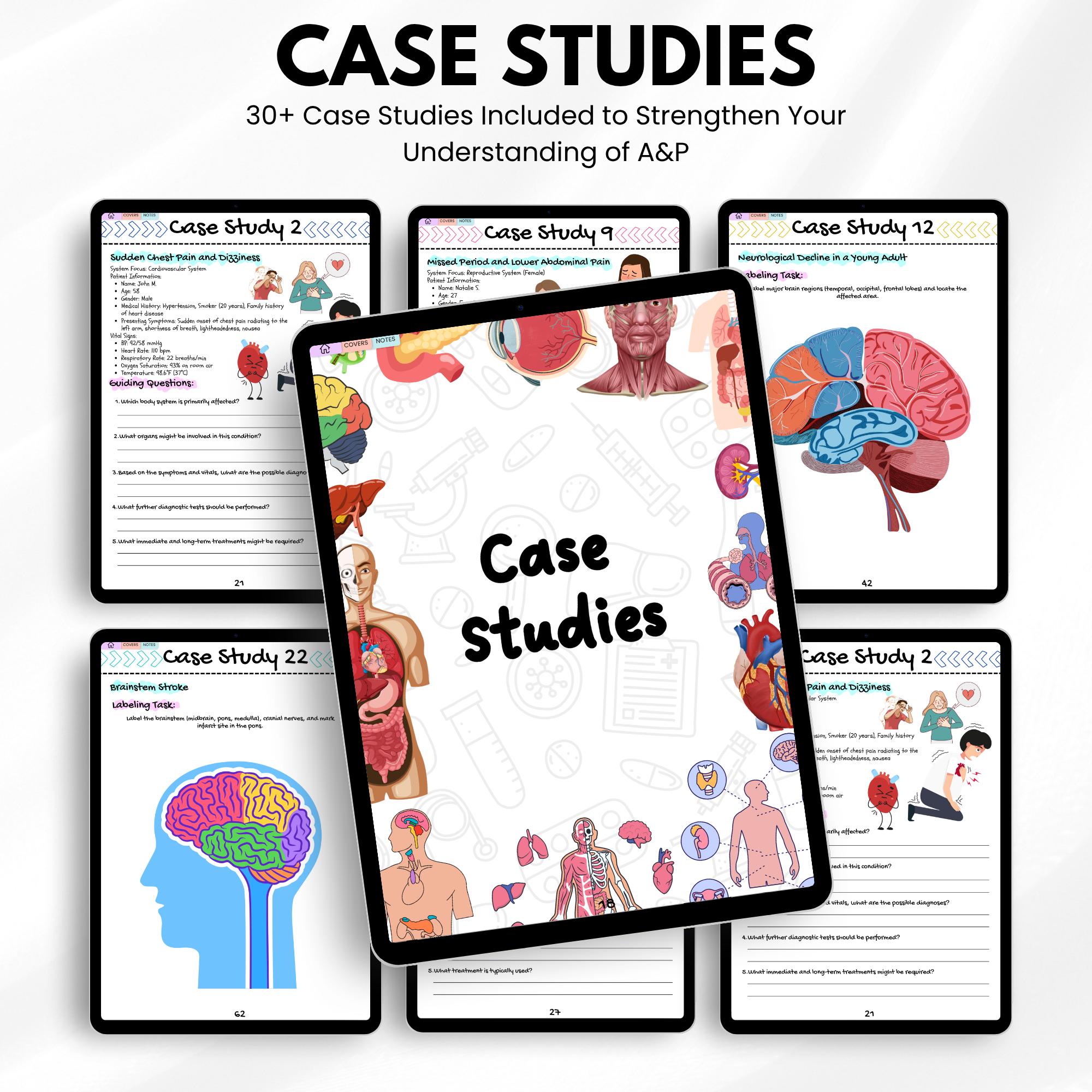 Anatomy & Physiology Case Study Workbook, 100+ Pages Medical Study ...