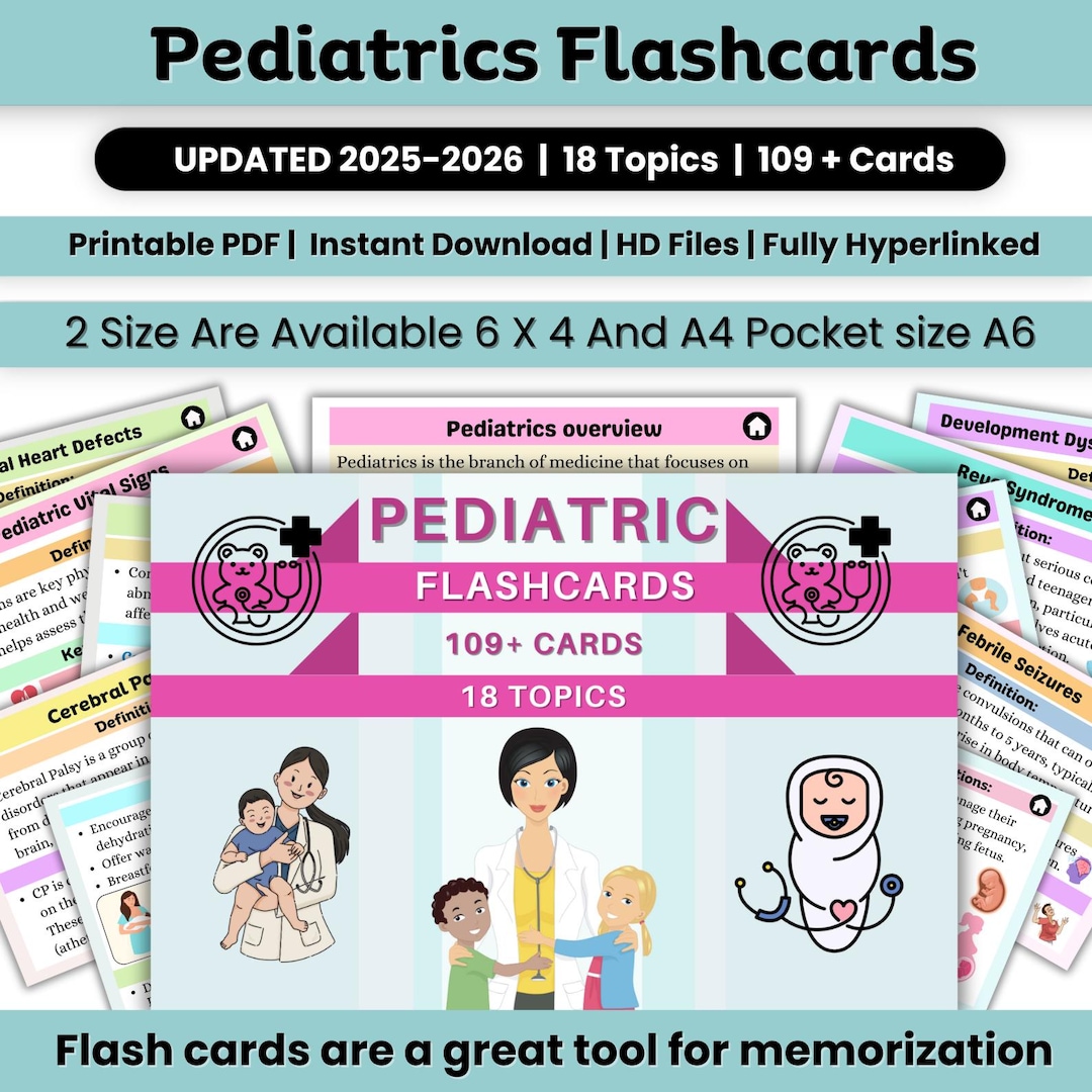 Pediatrics Flashcards 109+cards Pages | Pediatrics Note | Nursing Student Study Guide PDF ...