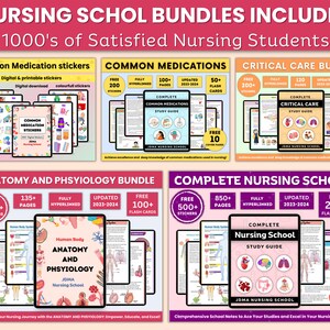 Nursing School | Whole Bundle Shop | Nursing Study Guide | Nclex Study ...