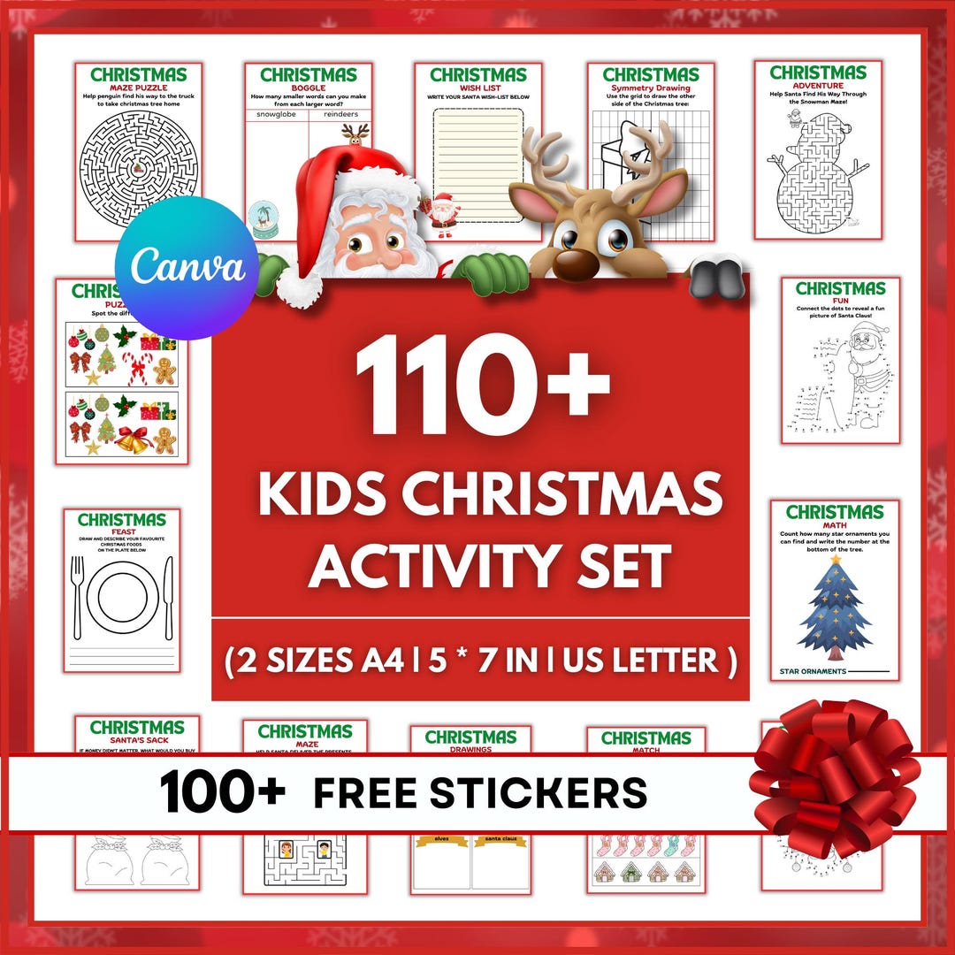 Christmas Kids Activity Sheet 110+, Free Stickers 100+, Birth of Jesus ...