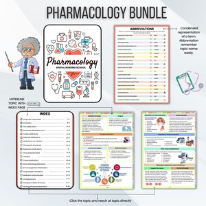 Pharmacology Bundle Hyperlinked 170+pages With Flashcards, Quizzes ...