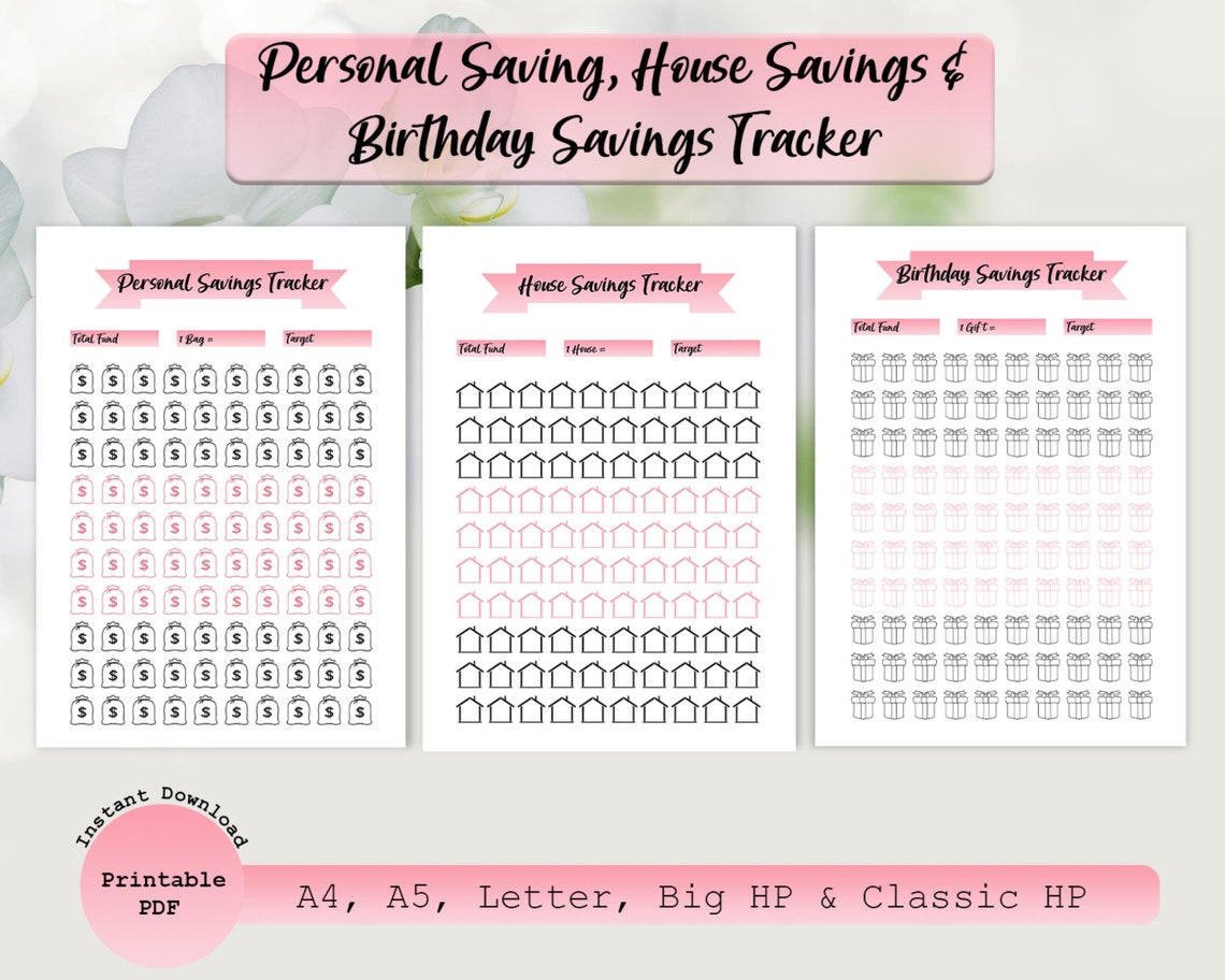 Saving Challenge Savings Tracker Savings Challenge Money - Etsy