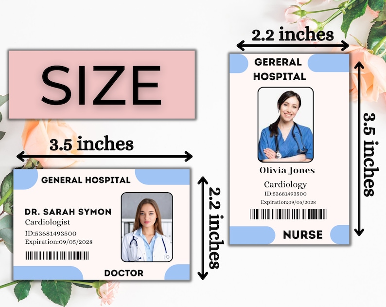 Editable Hospital Staff ID | Doctor ID Badge | Doctor Badge Id ...