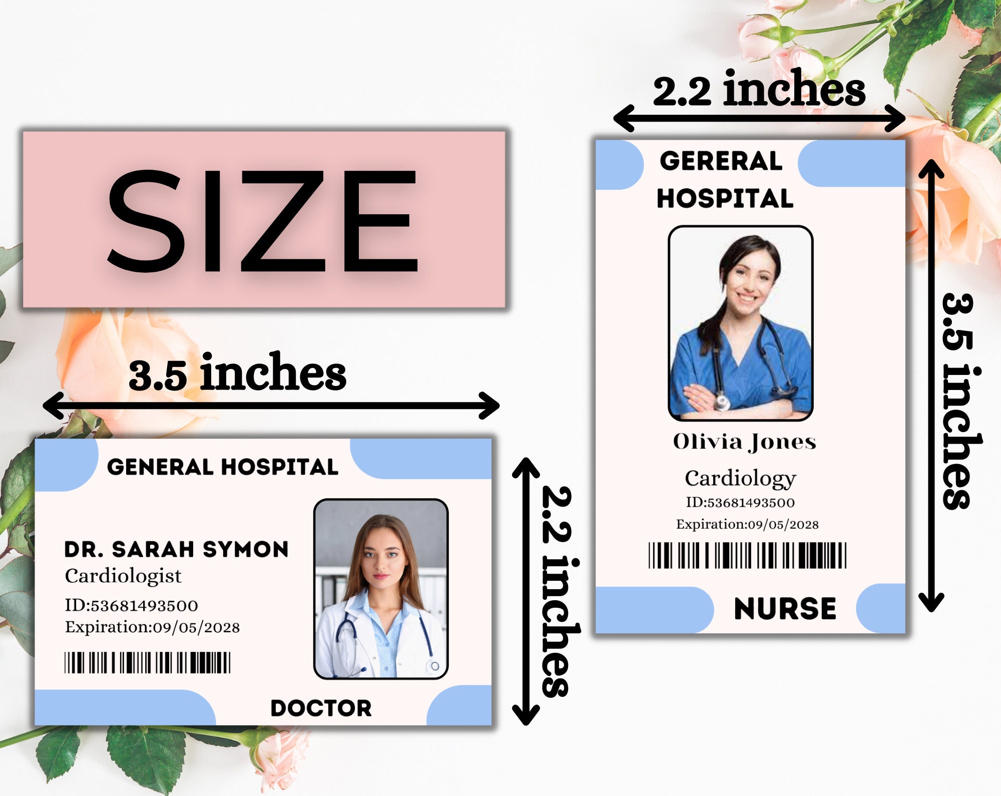 Editable Hospital Staff ID Doctor ID Badge Doctor Badge Id - Etsy Australia