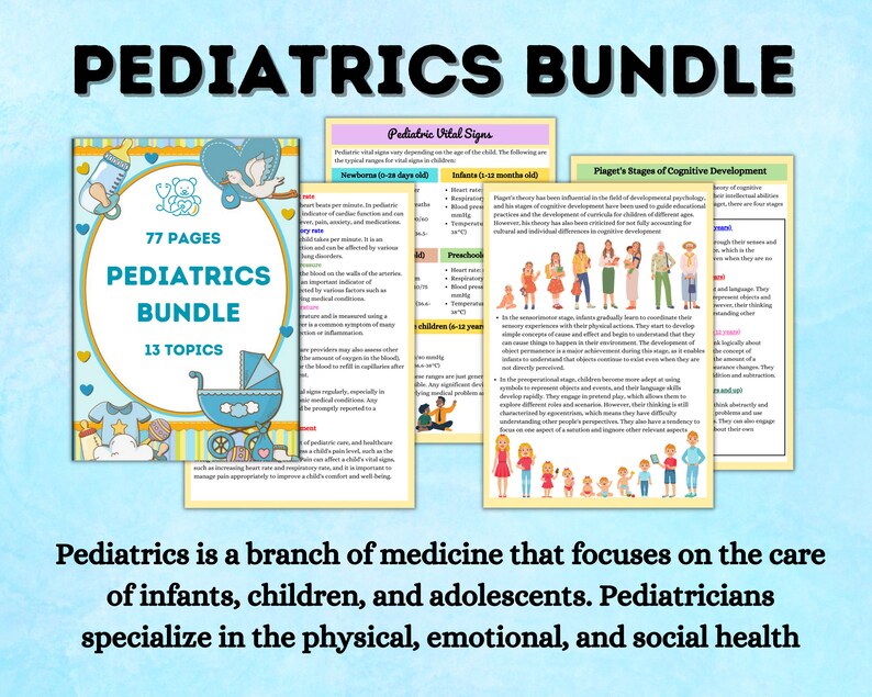 Pediatrics Bundle 76 Pages | Pediatrics Note | Nursing Student Study ...
