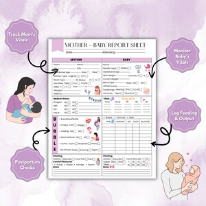 Mother Baby Report Sheet | 15 Pages Printable or Editable | Nurse ...