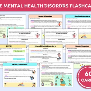 Mental Health Disorder Bundle With Flashcards or Stickers | Nursing ...
