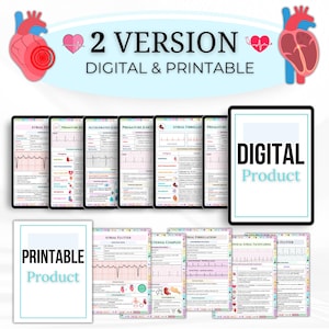75+ ECG Rhythm & Arrhythmias Cheat Sheet, ECG Study Guide, Nursing ...
