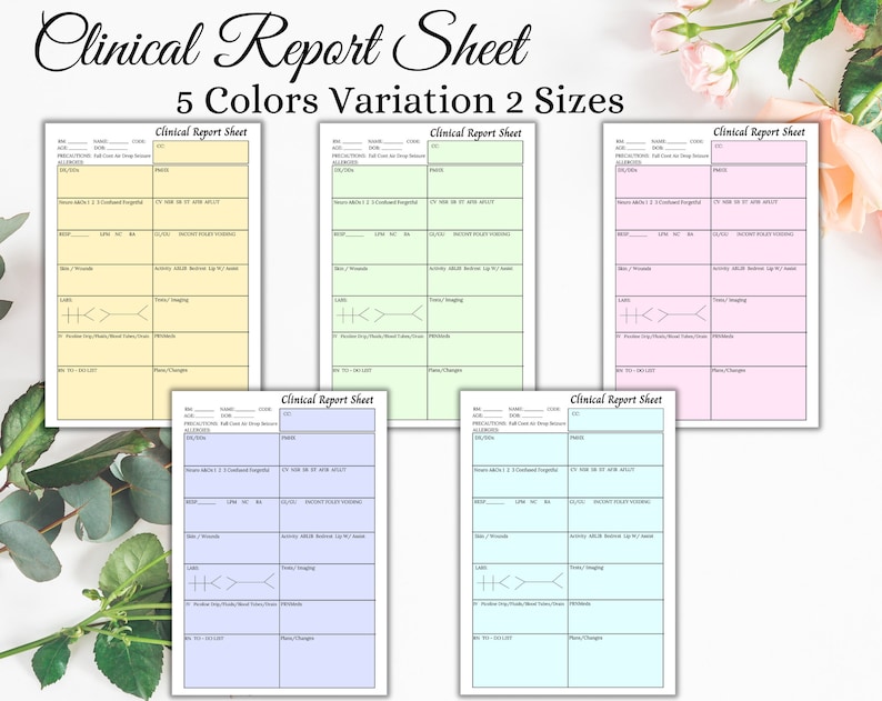 Clinical Report Sheet | Clinical Nurse | Printable Sheets | Clinical ...