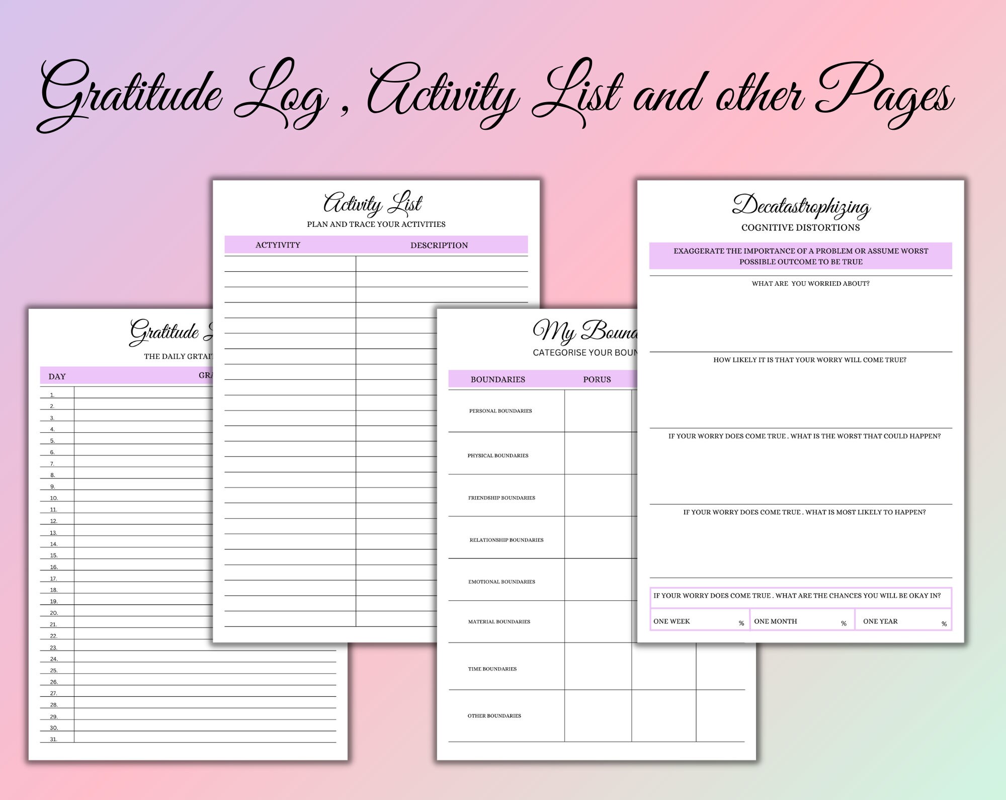 Therapy Journal | Therapy Worksheet | Printable & Editable | Instant ...