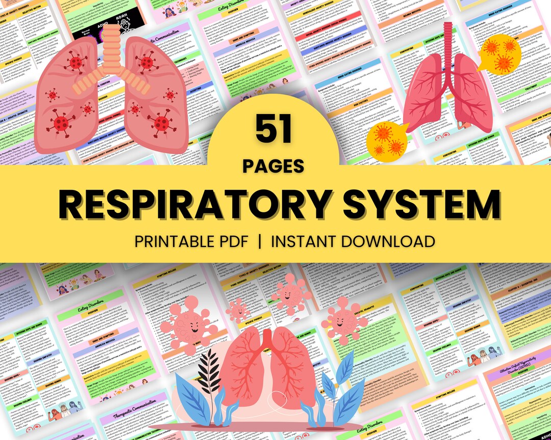 Respiratory System Bundle 51 Pages | Med Surg Nursing Study | Instant ...