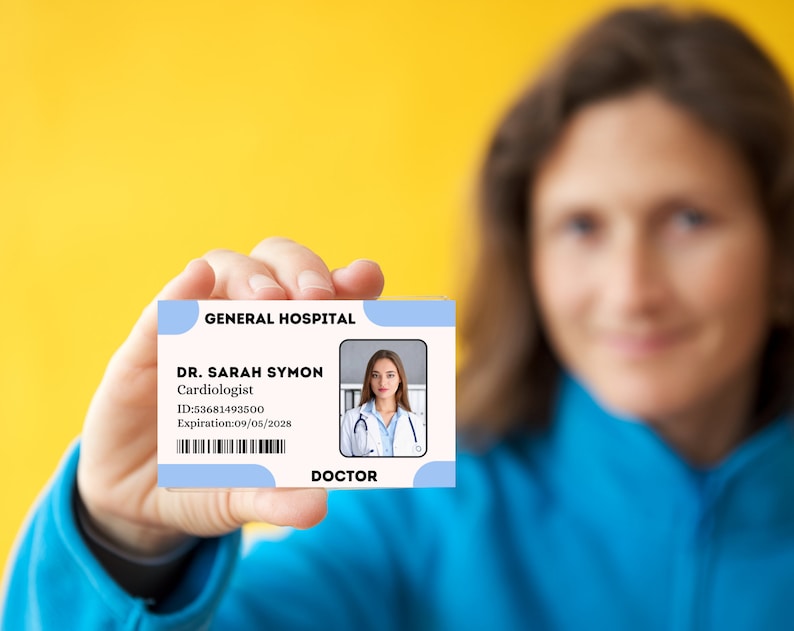 Editable Hospital Staff ID | Doctor ID Badge | Doctor Badge Id ...