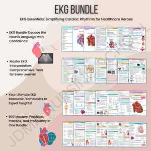 EKG Bundle Hyperlinked With Flashcards, Stickers, Quizz | Medical ...