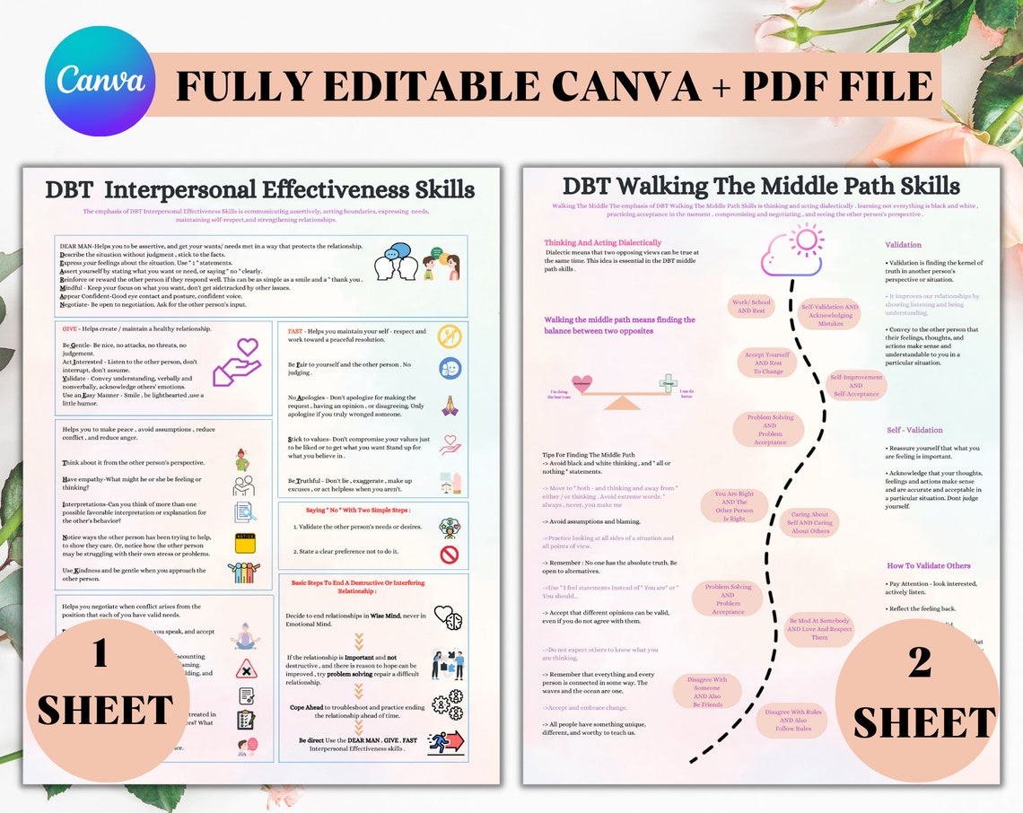 DBT Coping Skill Cards DBT Cards Printable Cards DBT - Etsy