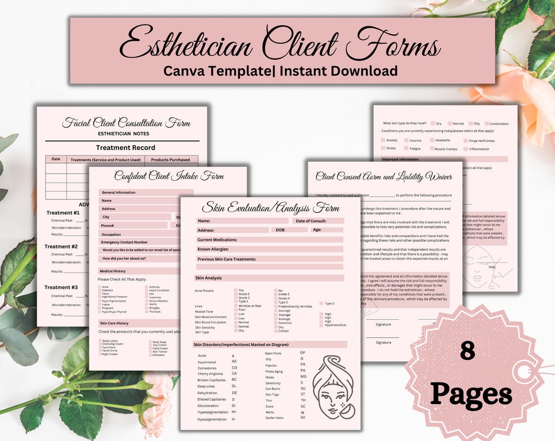 Esthetician Form | Consultation Form | Esthetician Busines Form ...
