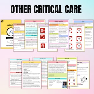 Critical Care Bundle 47 Pages | Study Guide Note | Critical Care Nurse ...