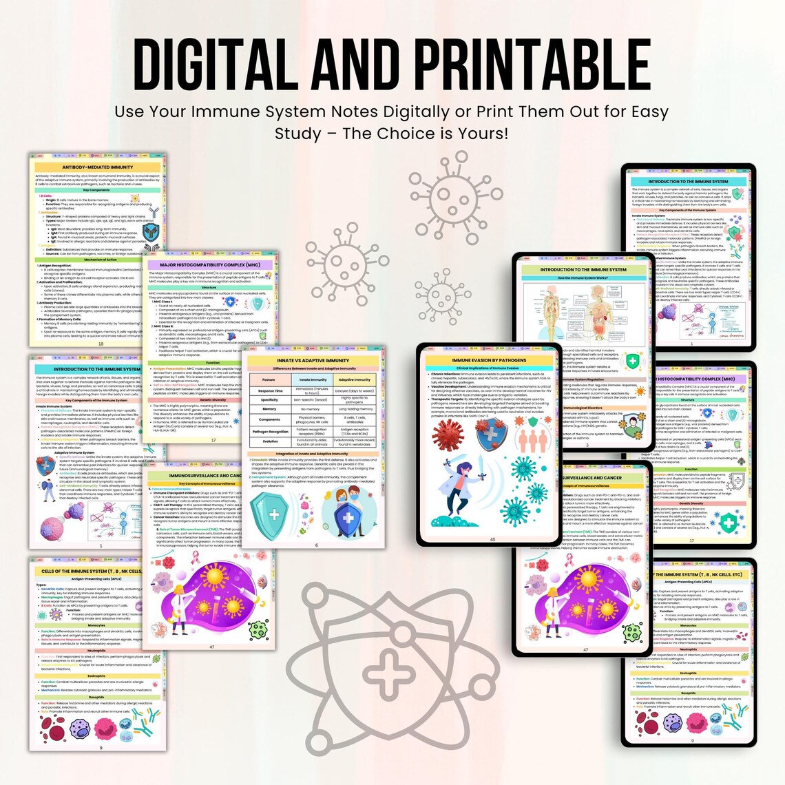 Immune System Notes Hyperlinked With Flashcards or Stickers | Nursing ...
