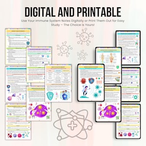 Immune System Notes Hyperlinked With Flashcards or Stickers | Nursing ...