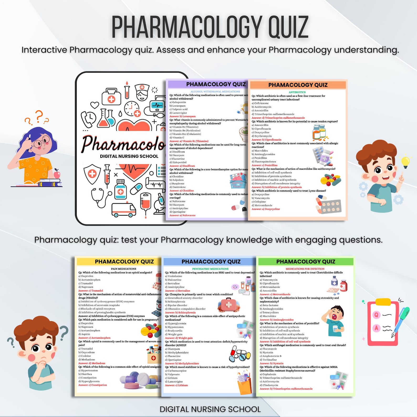 Pharmacology Bundle Hyperlinked 170+pages With Flashcards, Quizzes ...