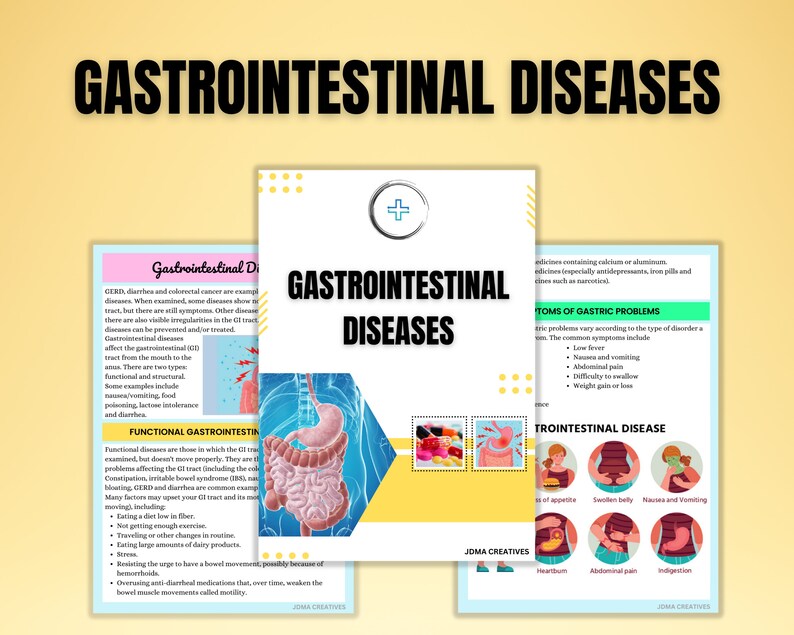 Gastrointestinal Disorder Bundle 33 Pages | Nursing Study Sheet ...